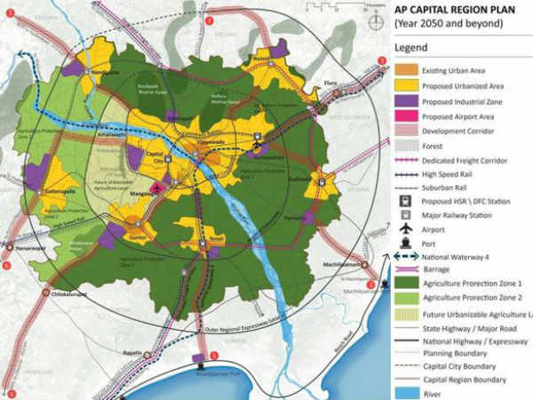 ఏపీ రాజధానిలో మరో మణిహారం: 183 కి.మీ మేర ఔటర్ రింగ్ రోడ్డు | vgtm outer ...