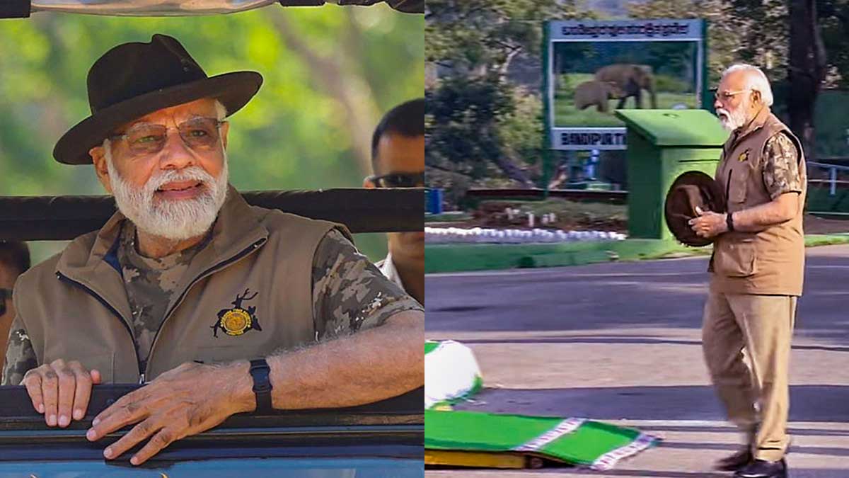 కొత్త లుక్ లో ప్రధాని మోదీ - సఫారీ, టోపీ ధరించి..!! | PM Modi has ...